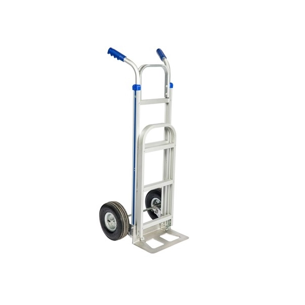 Diable de manutention aluminium 200 kg, Bavette Rabattable